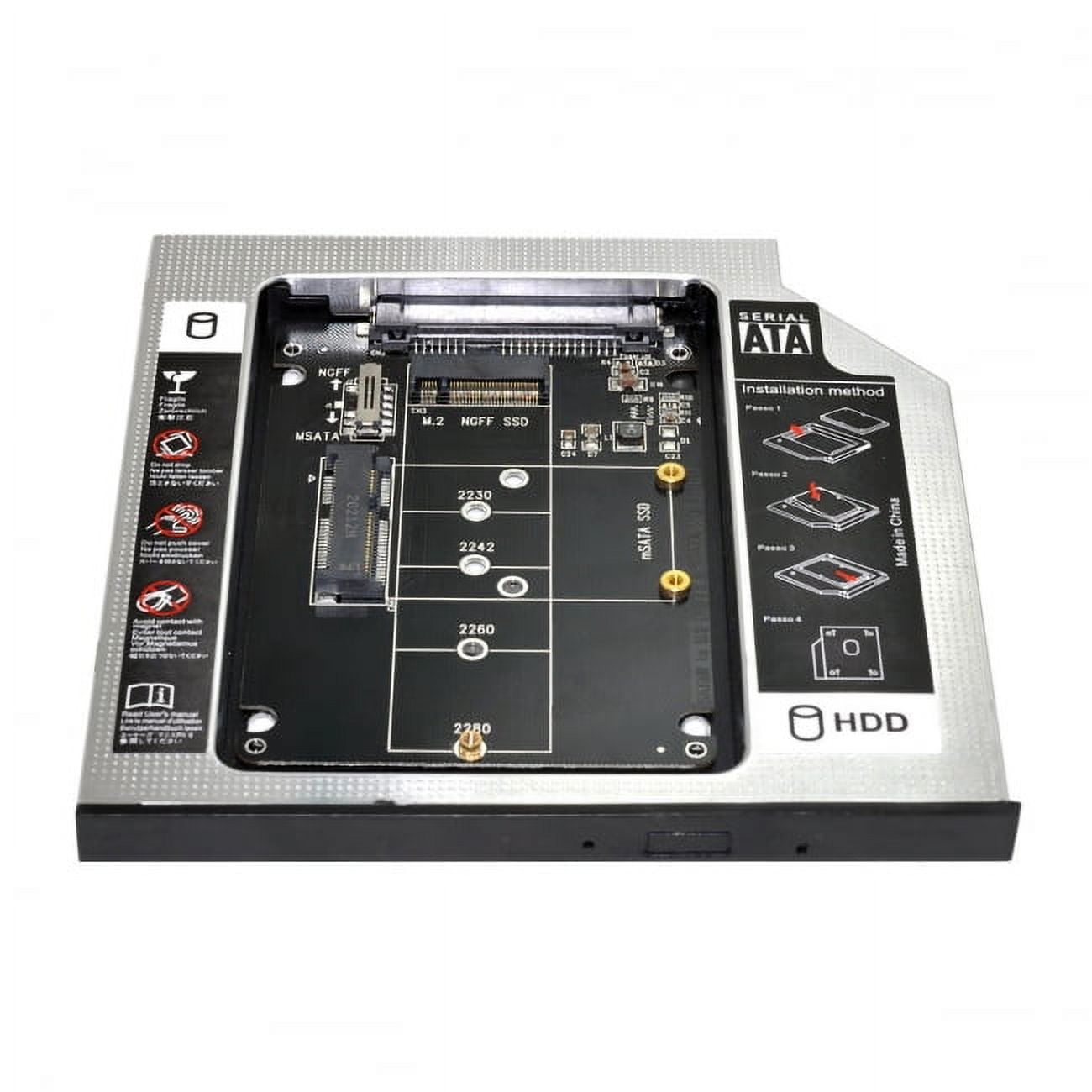 Chenyang CY MSATA NGFF B/M-key SSD to Slimline SATA 13Pin Caddy Case ...