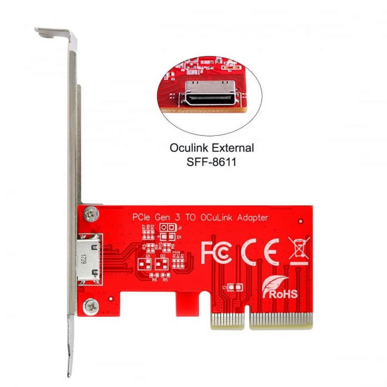 Chenyang CY PCI-E 3.0 Express 4.0 x4 to Oculink External SFF-8612 SFF-8611 Host Adapter for PCIe ...