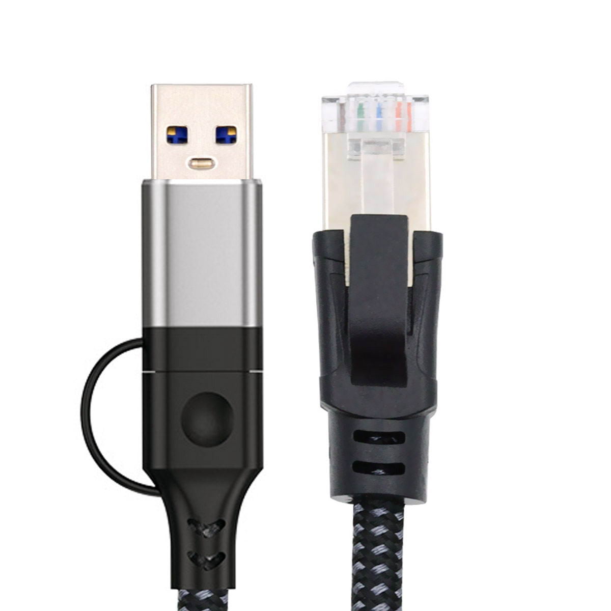 Chenyang Combo USB Type-A & Type-C USB-C to Ethernet Cable URJ45 Male ...