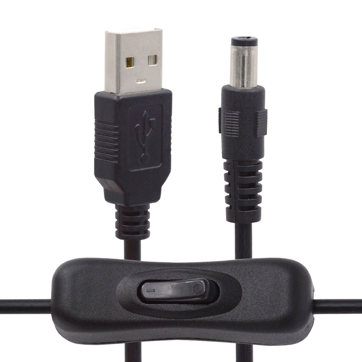 Chenyang DC 5.5x2.1mm Plug to USB Type-A Cable with On Off Power Switch ...