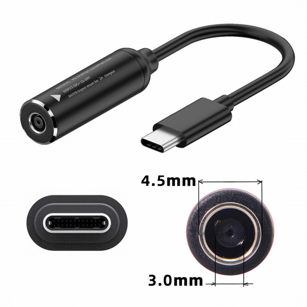 Chenyang DC Jack 4.5x3.0mm Input to USB-C Type-C Power Plug Charge ...