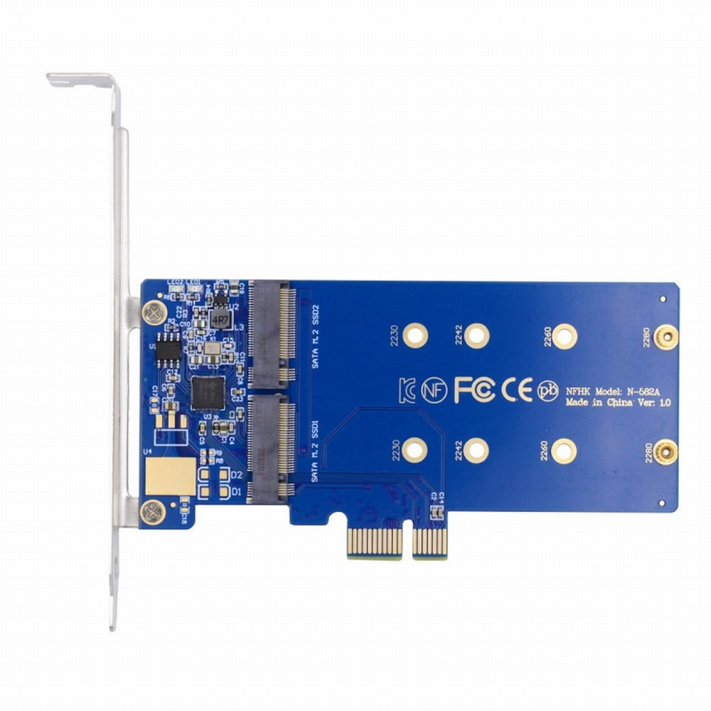 Chenyang Dual SATA NGFF Key B+M SSD to PCI-E 1x Motherboard Desktop ...