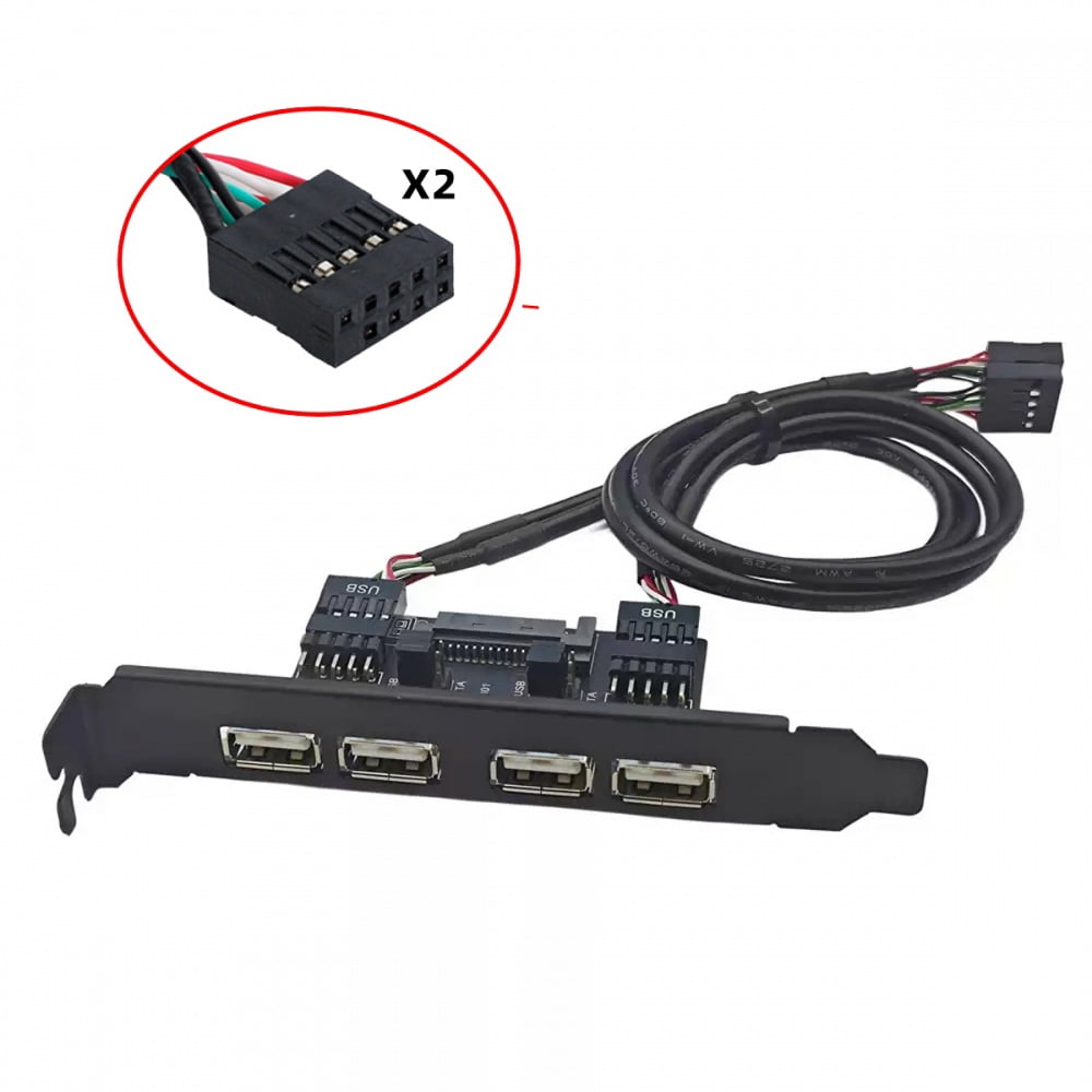 Chenyang Internal Four USB2.0 Female Mount Panel to Motherboard 9pin ...