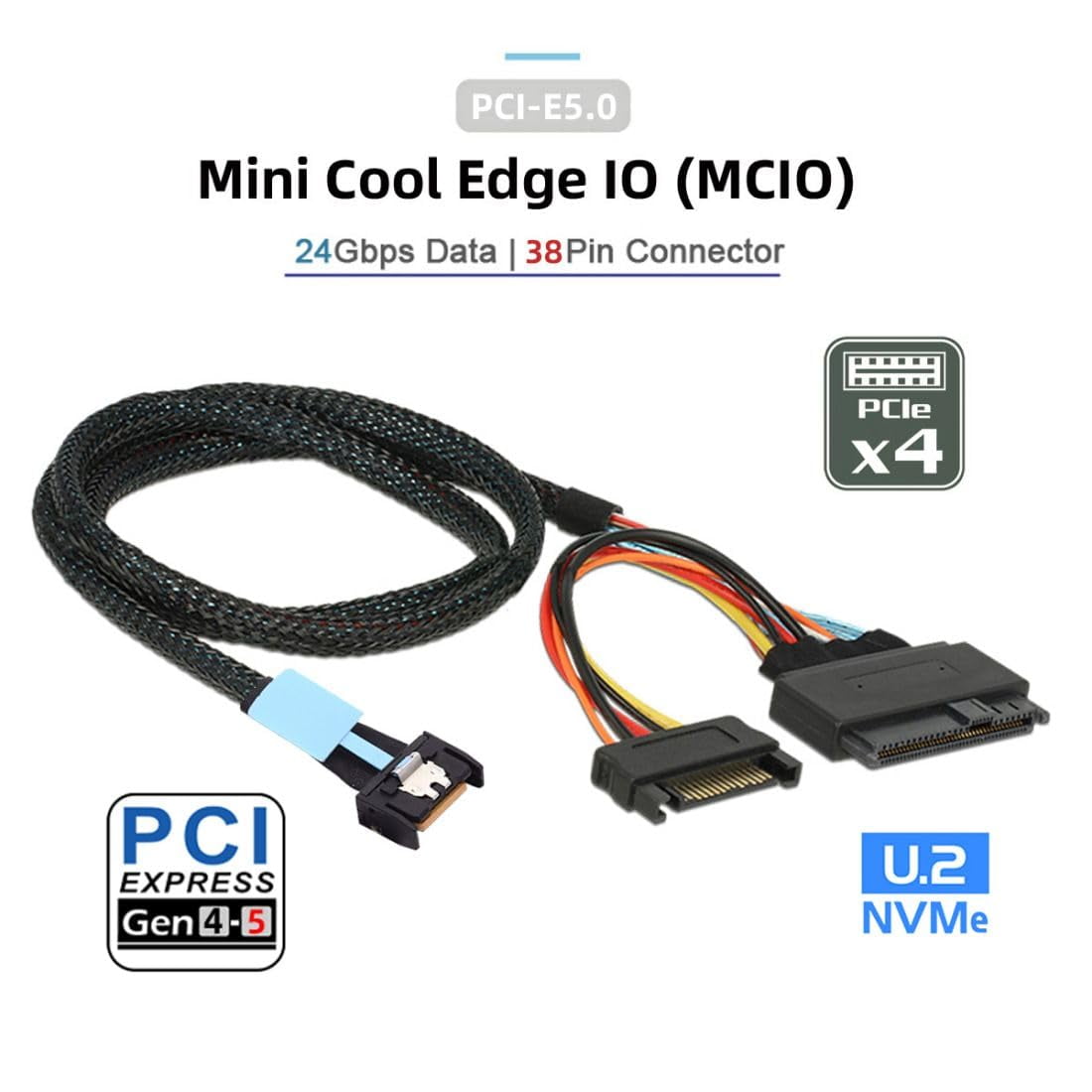 Chenyang MCIO 4x Mini Cool Edge IO to U.2 SFF-8639 NVME PCIe PCI ...