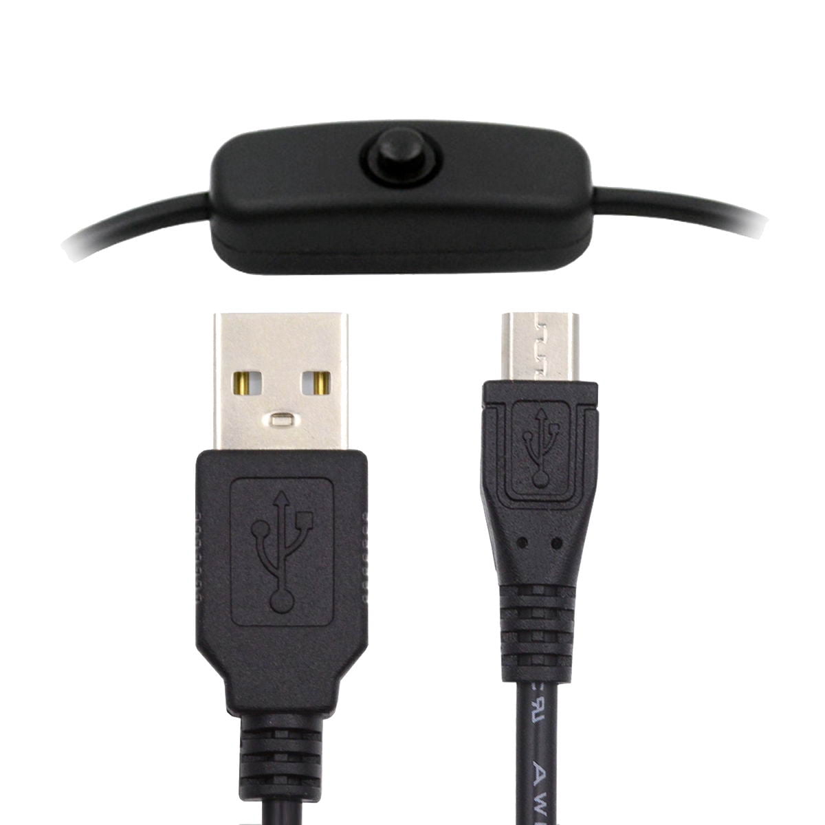 Chenyang Micro USB2.0 to Type-A Cable with On Off Power Switch Button ...