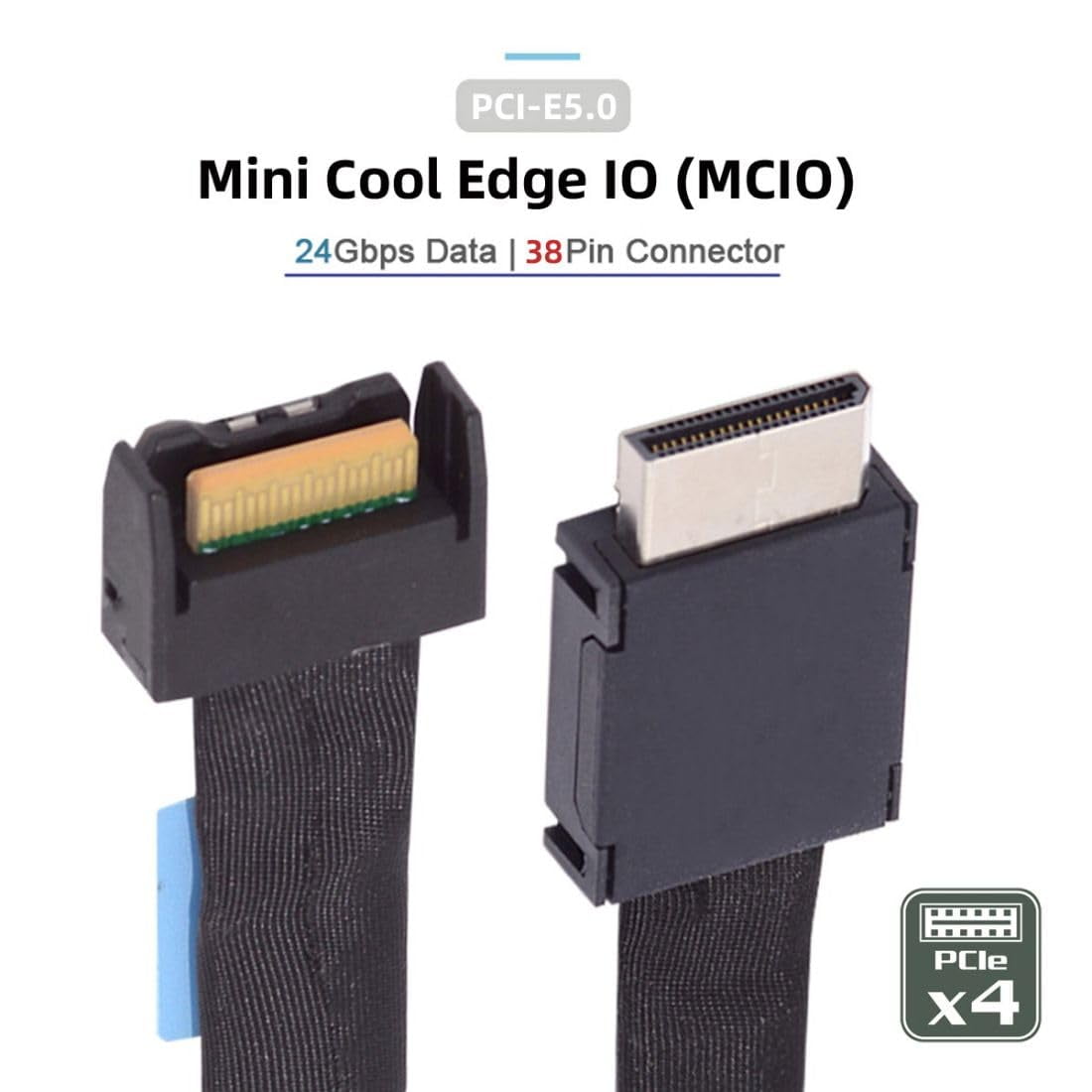 Chenyang PCI-E 5.0 Mini Cool Edge IO MCIO PCI-E 4i 38Pin Male to SFF-8611 Oculink 4X Extender ...