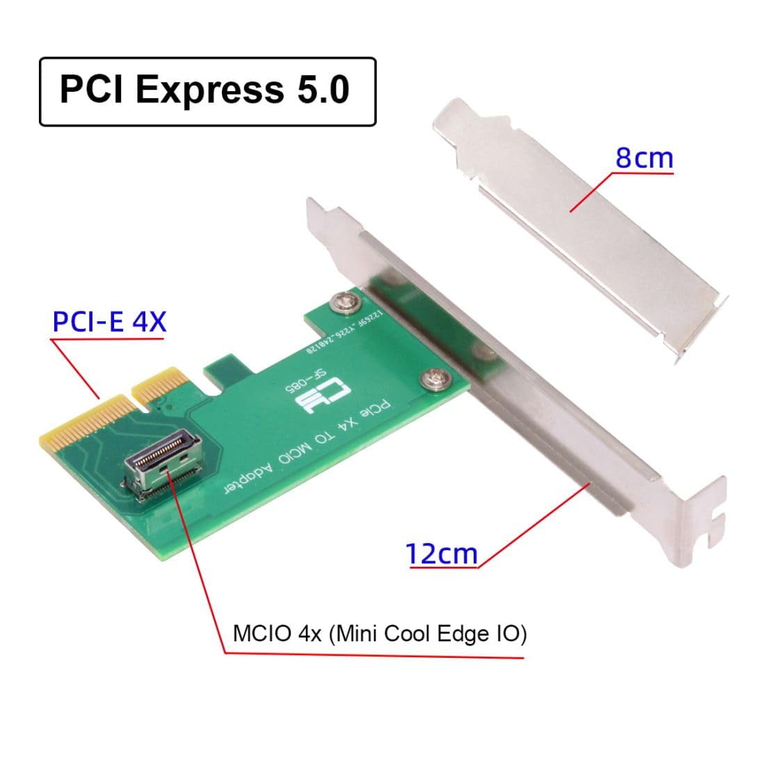 Chenyang PCI-Express 5.0 4.0 4X to MCIO Mini Cool Edge IO Female Host ...