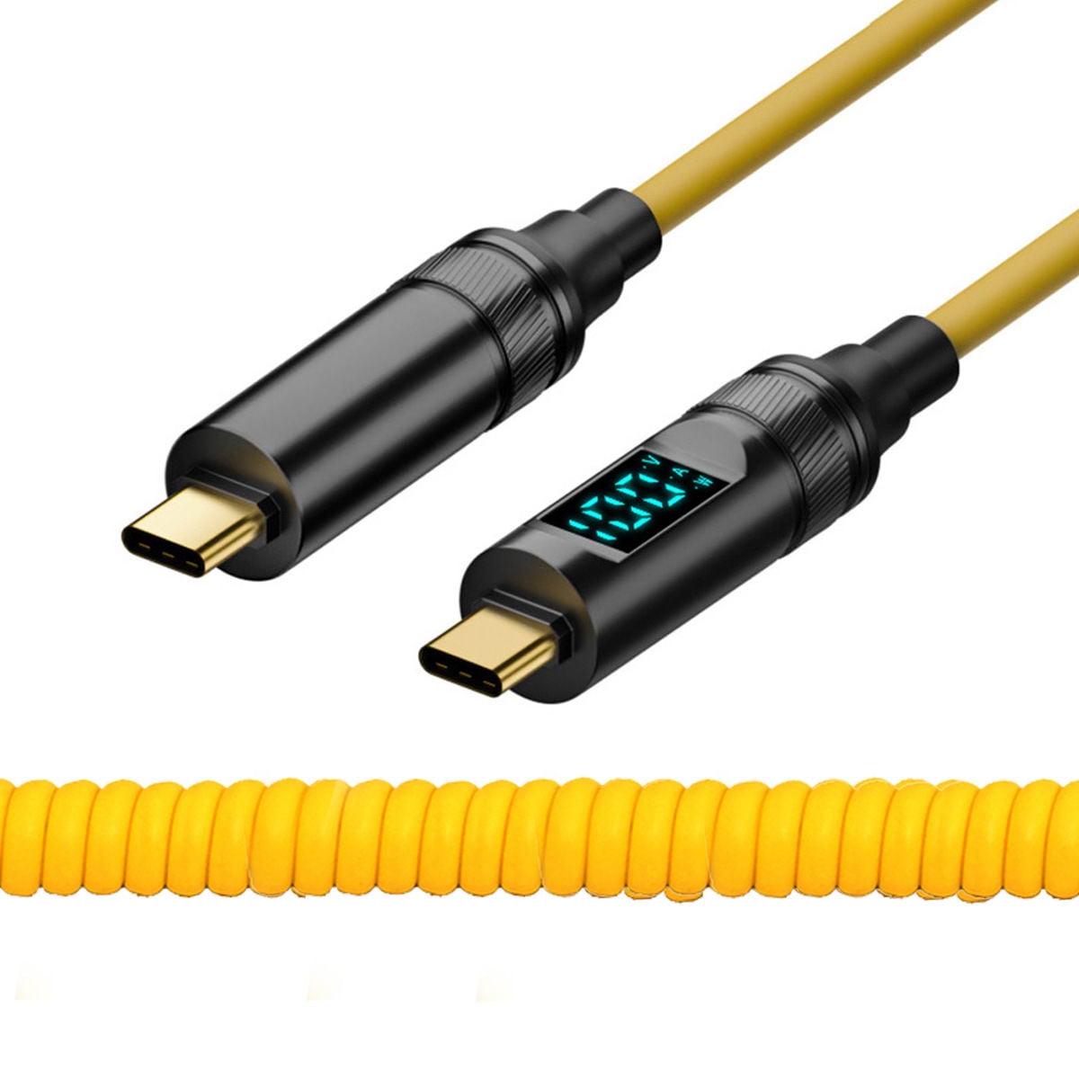 Chenyang Smart LED Display USB-C USB4 Stretch Coiled Cable 20Gbps 100W ...