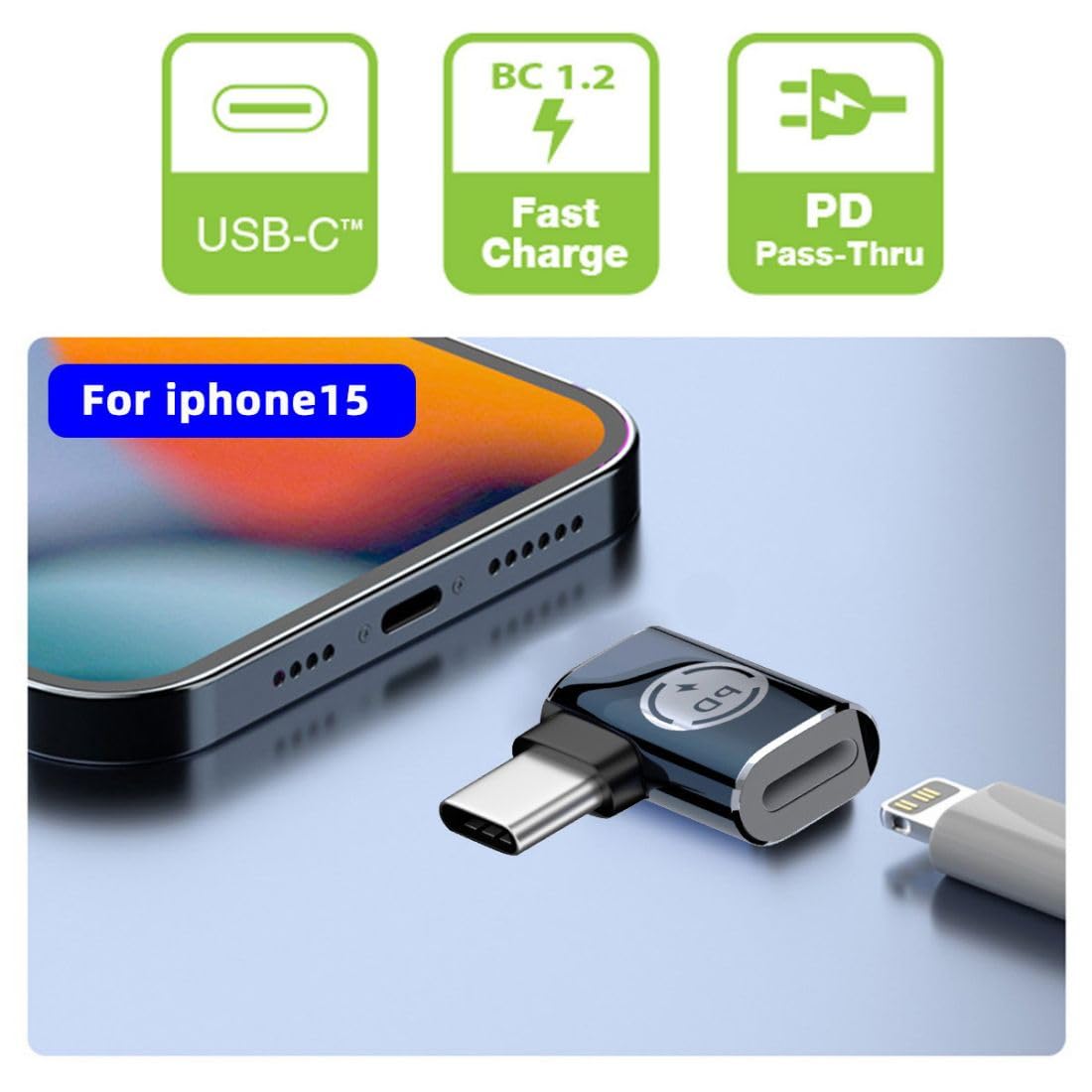 Chenyang USB-C Type C Male to 8P Female 27W Power 480Mbps Data Adapter Left Right Angled ...