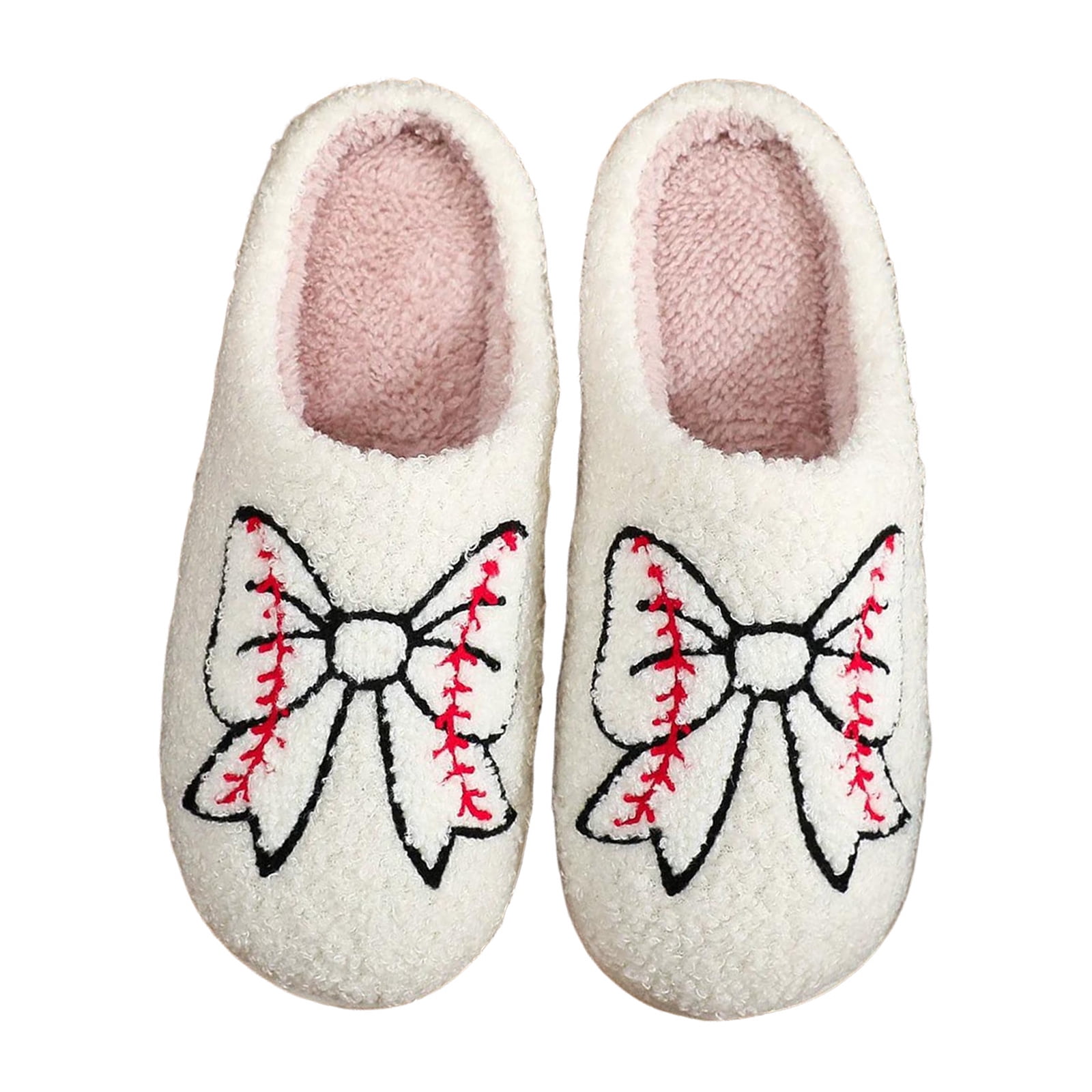 Chenyee Cute Cartoon Slippers for Women Soft Plush Retro Preppy Slip On ...