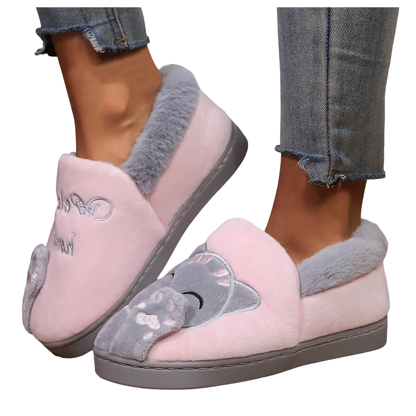 Chenyee Cute Slippers Fleece Lined Bedroom Slippers Indoor Non Slip ...