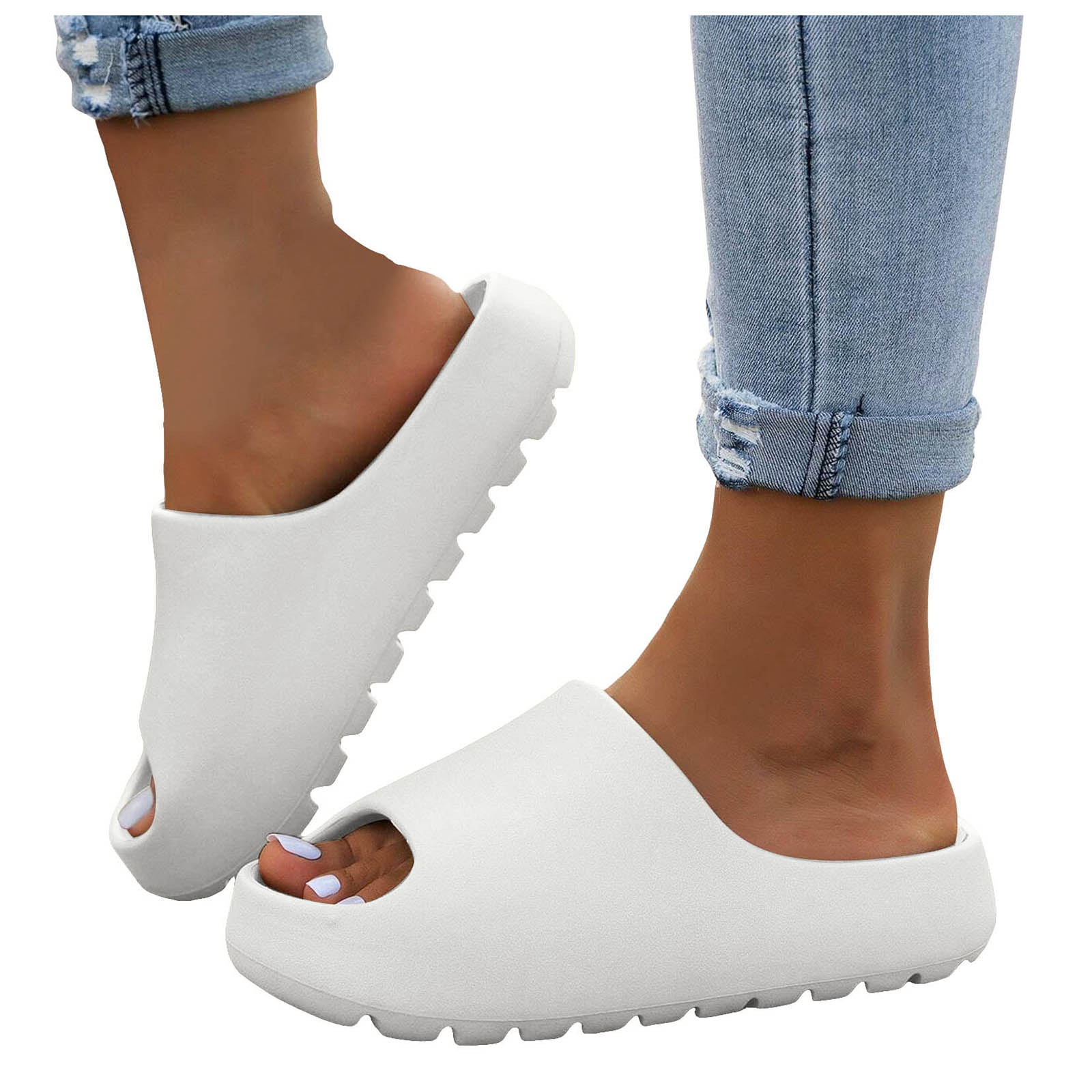 Chenyee Platform Shower Slippers for Women Men Soft Cloud Slides ...