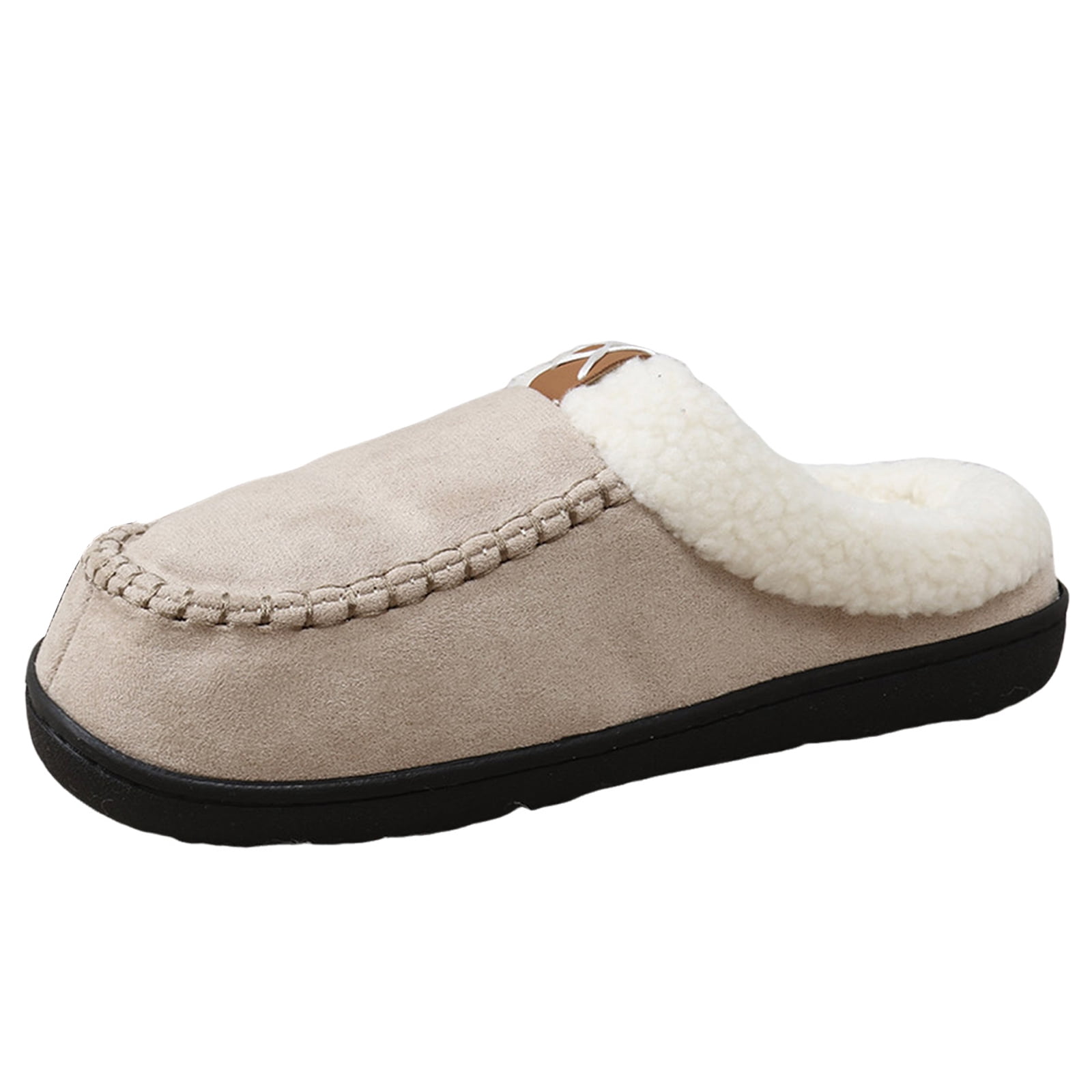 Chenyee Suede House Slippers for Women Slip on Furry Lined Indoor ...
