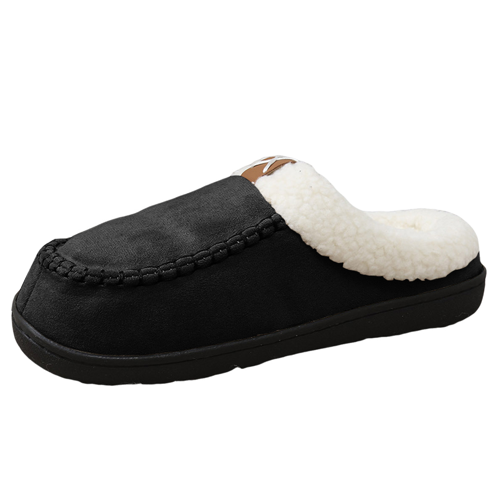 Chenyee Suede House Slippers for Women Slip on Furry Lined Indoor ...