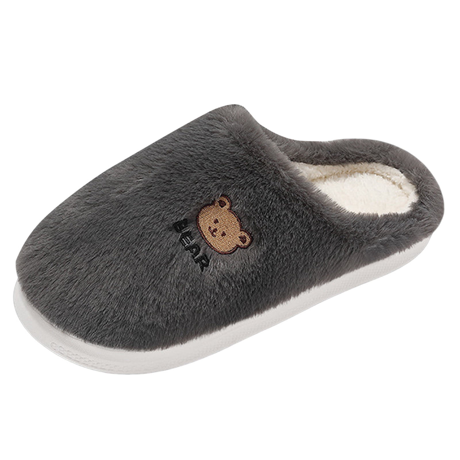 Chenyee Women's Fuzzy Scuff Slippers Thick Sole Soft Comfortable Memory ...