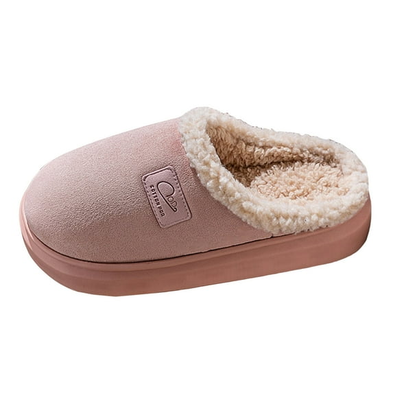 Chenyee Women's Platform House Slippers Warm Winter Furry Fleece Lined ...