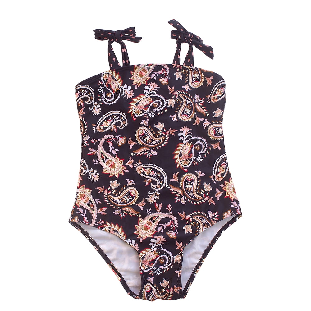 Chenyin 7-14 Years Girls One Piece Halter Swimsuits for Kids Printed ...