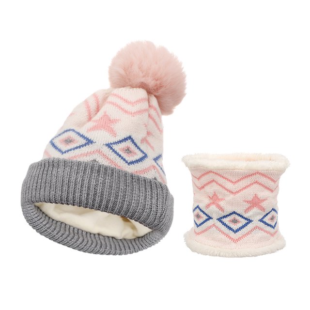 Chenyin Baby Toddler Knitted Hat Scarf 2PCS Set for Boys Girls Winter Warm Fleece Lining Hat ...