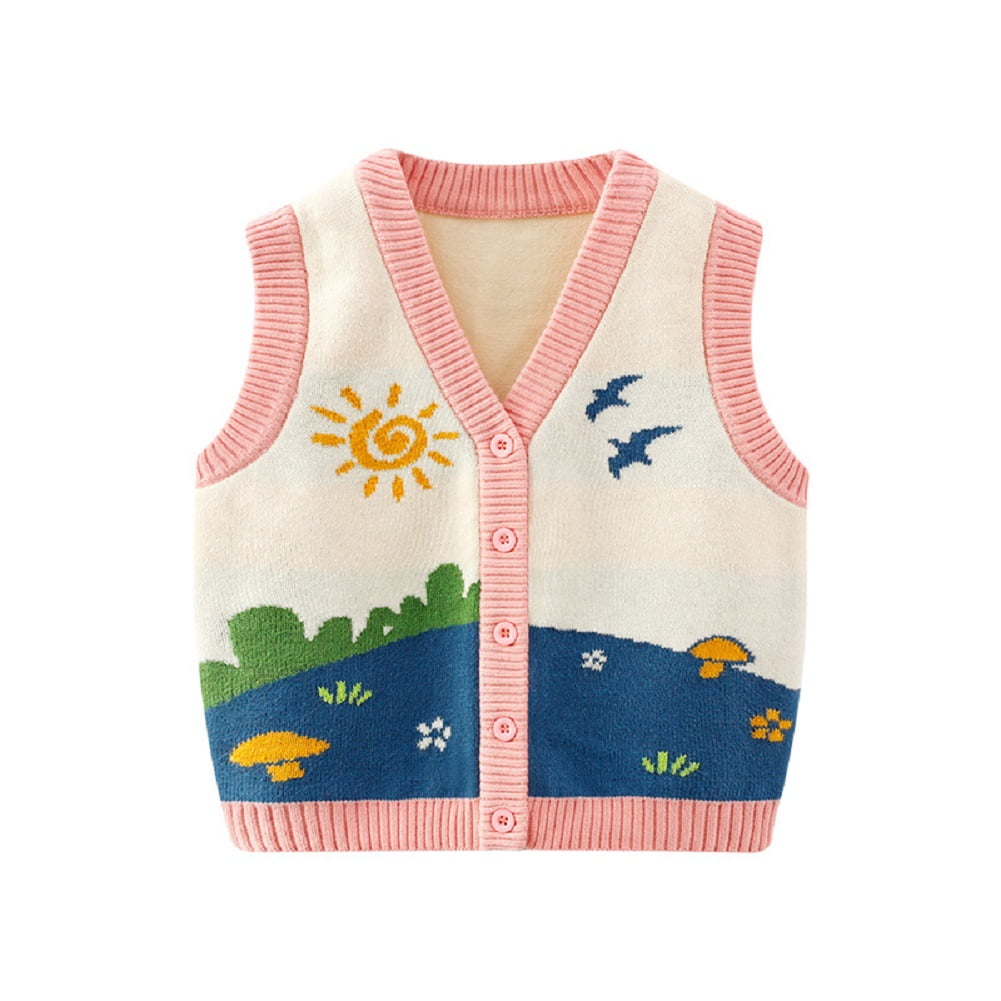 Chenyin Infant Baby Boys Girls Knit Vest V-Neck Cardigan Sweater Waistcoat for Kids Button ...