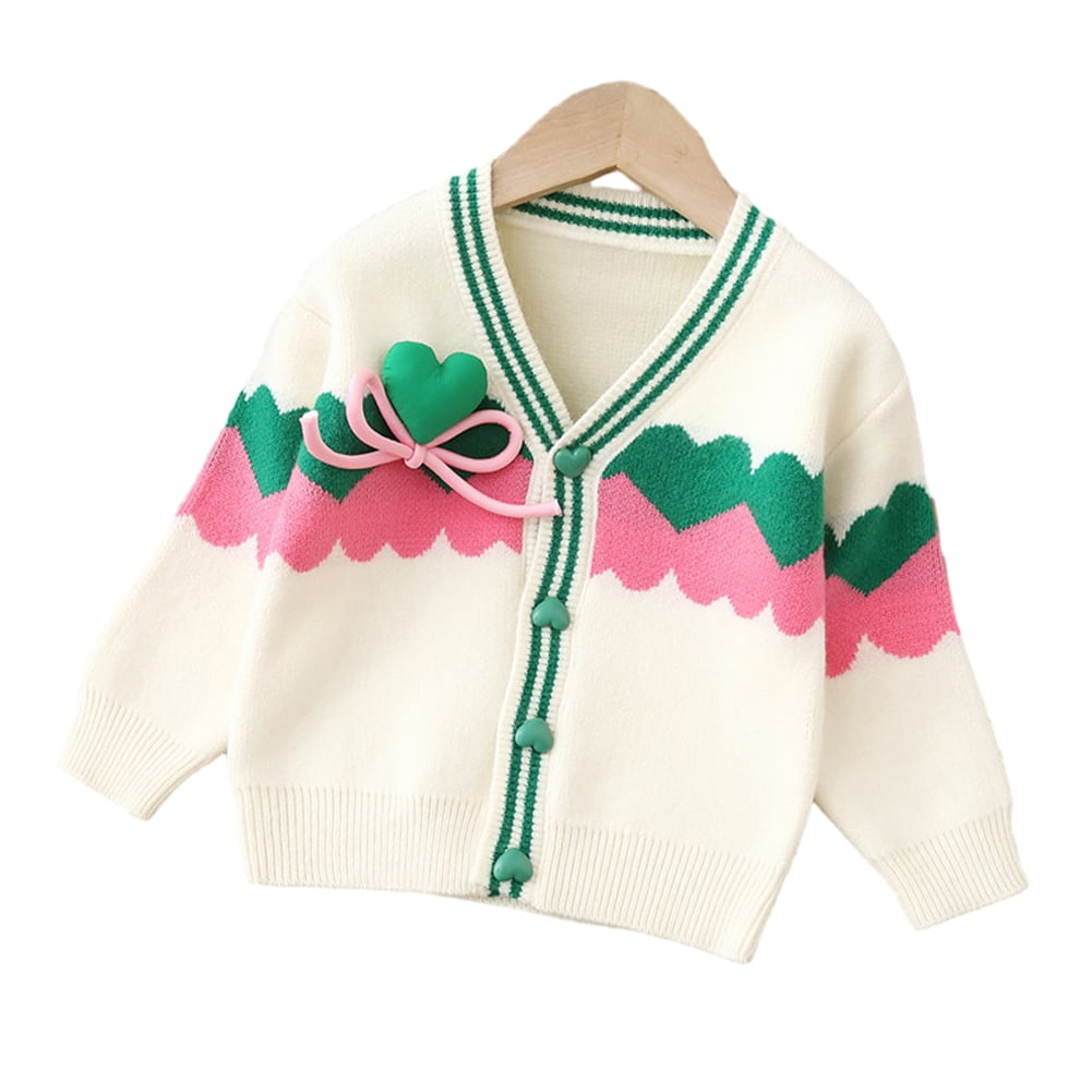 Chenyin Little Girls Sweater Cardigan for Toddler Kids Knitwear Tops ...