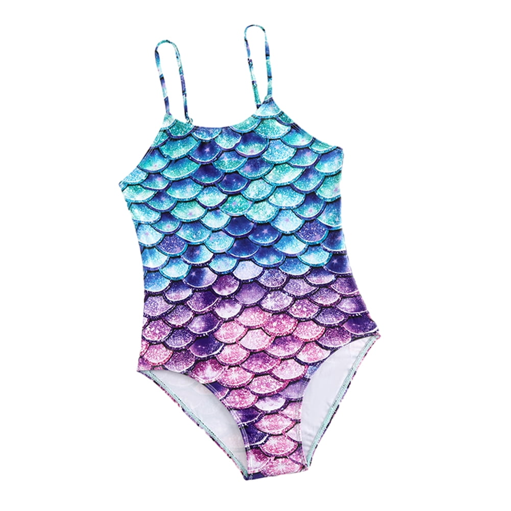 Chenyin Toddler Kids Girls Onesies Swimsuits Baby Sport Halter Bikini Swimwear for Girls Printed ...