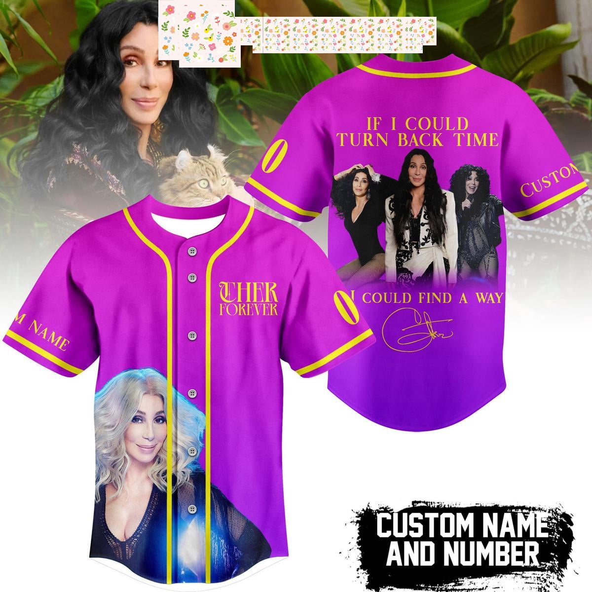 Cher Forever If I Could Turn Back Time Personalized Baseball Jersey ...