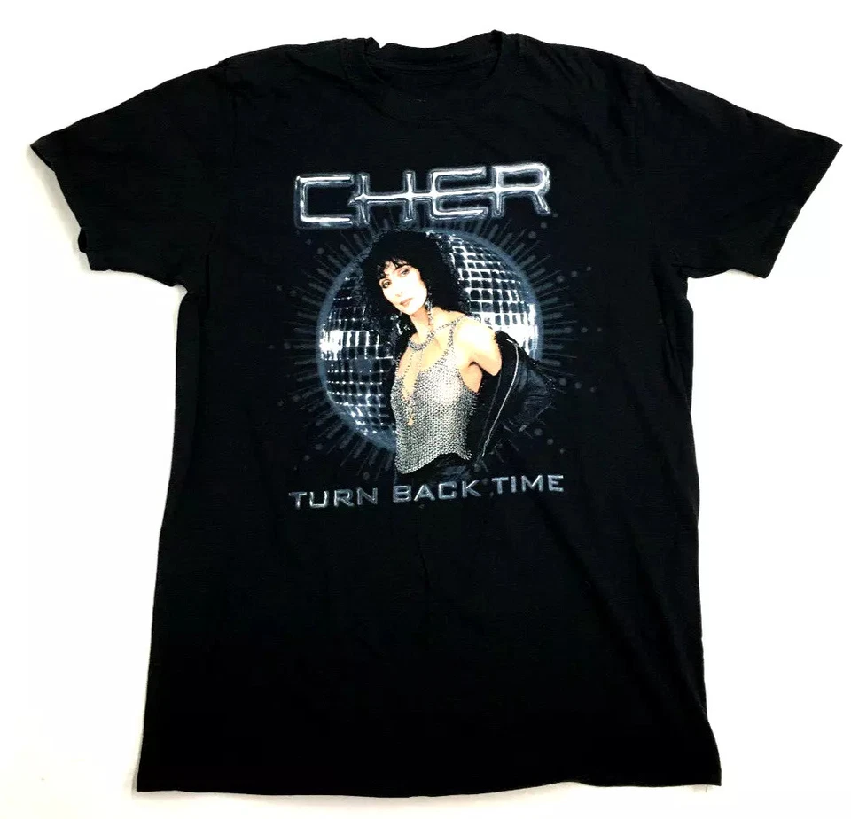Cher Turn Back Time Graphic Print Unisex Black Short Sleeve T-Shirt All ...
