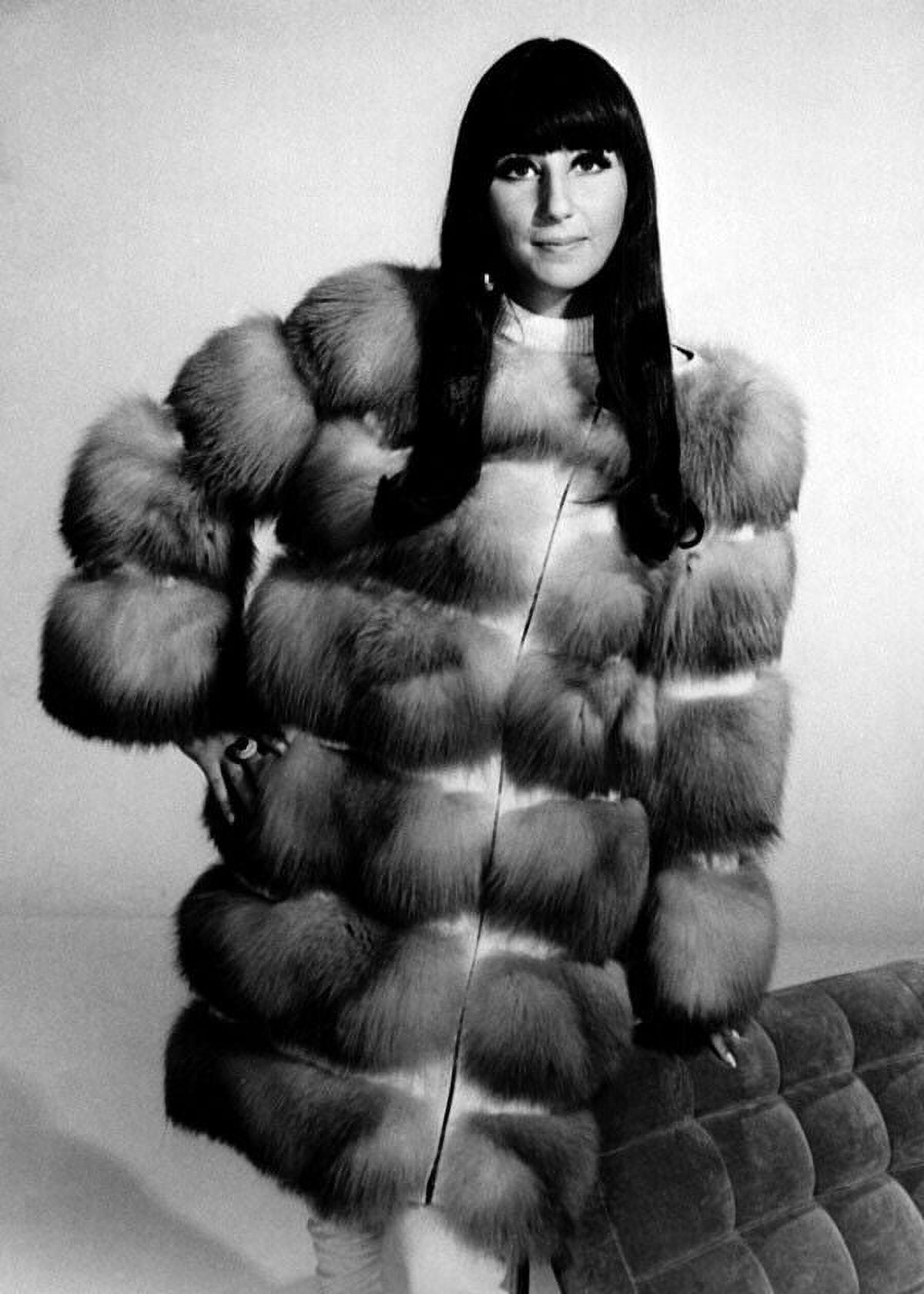 Cher classic 1960's pose in fur coat and boots 5x7 inch press photo ...