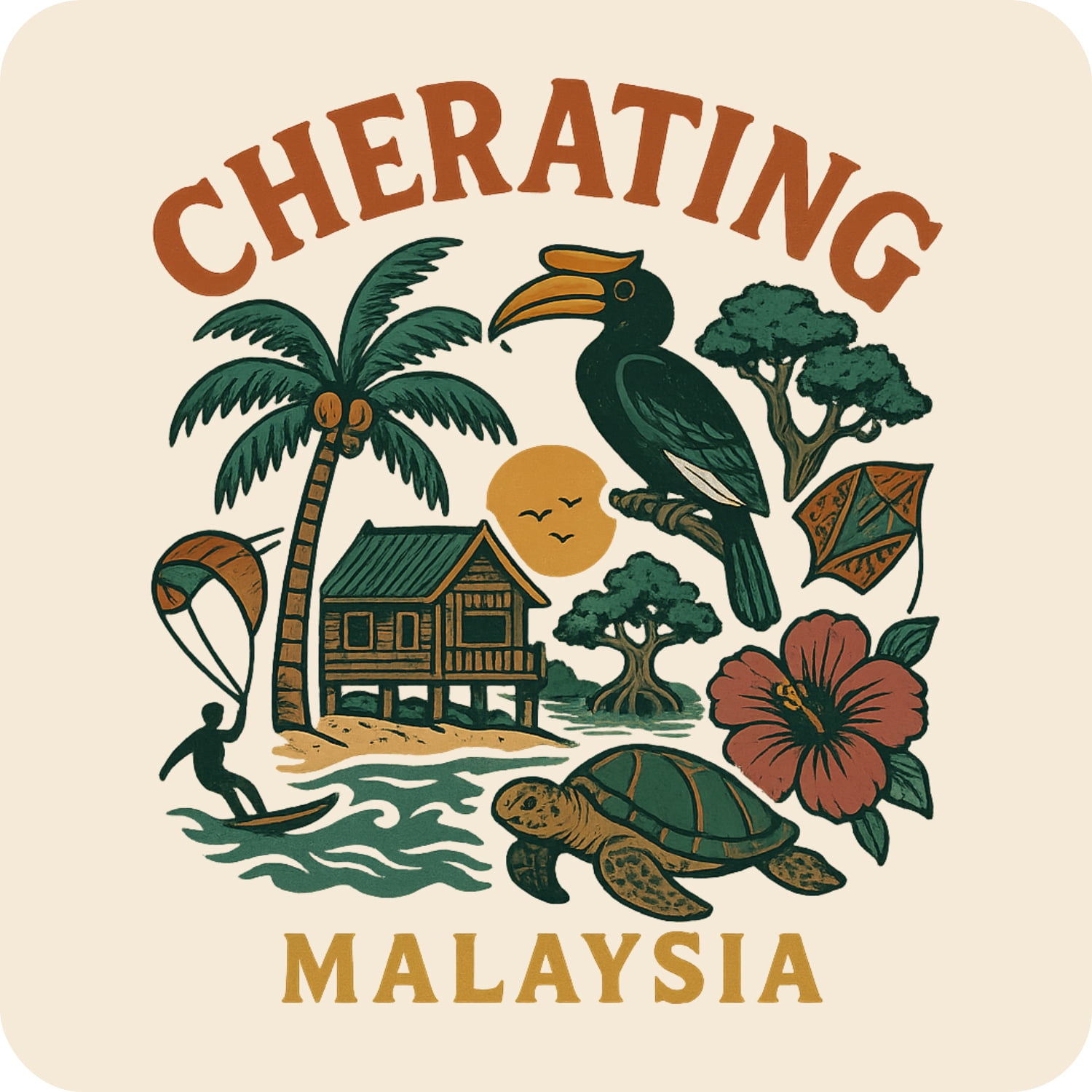 Cherating Malaysia Keepsakes Souvenir Vinyl Sticker – Destination ...