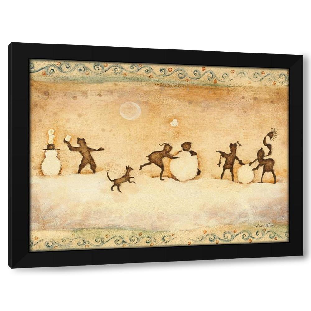 Cheri Blum 24x19 Black Modern Wood Framed Wall Art Titled - Snowball ...