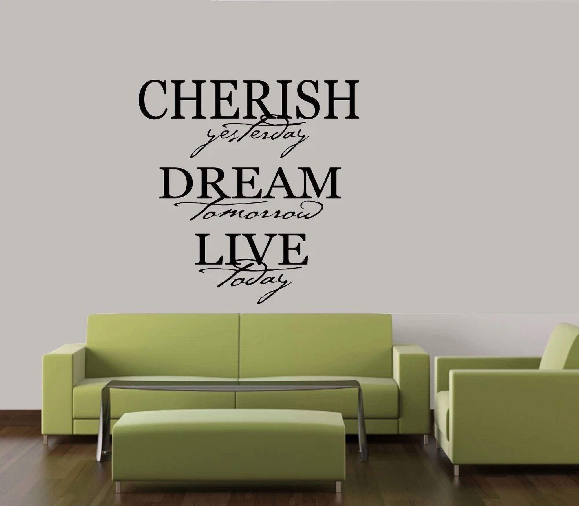 Cherish Dream Live Wall Quote Decal Sticker Vinyl Home - Walmart.com