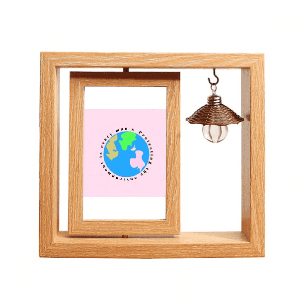 Cherish Earth Protect Art Deco Fashion Wooden Rotating Picture Photo ...