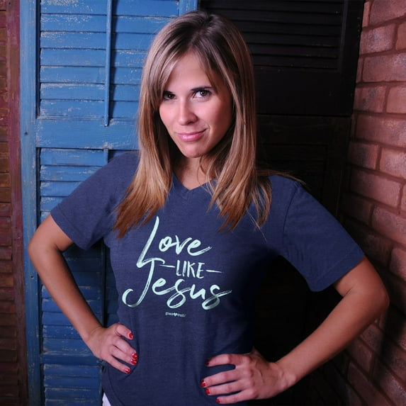 Cherished Girl Grace Truth Love like Jesus V-Neck Girlie Christian ...
