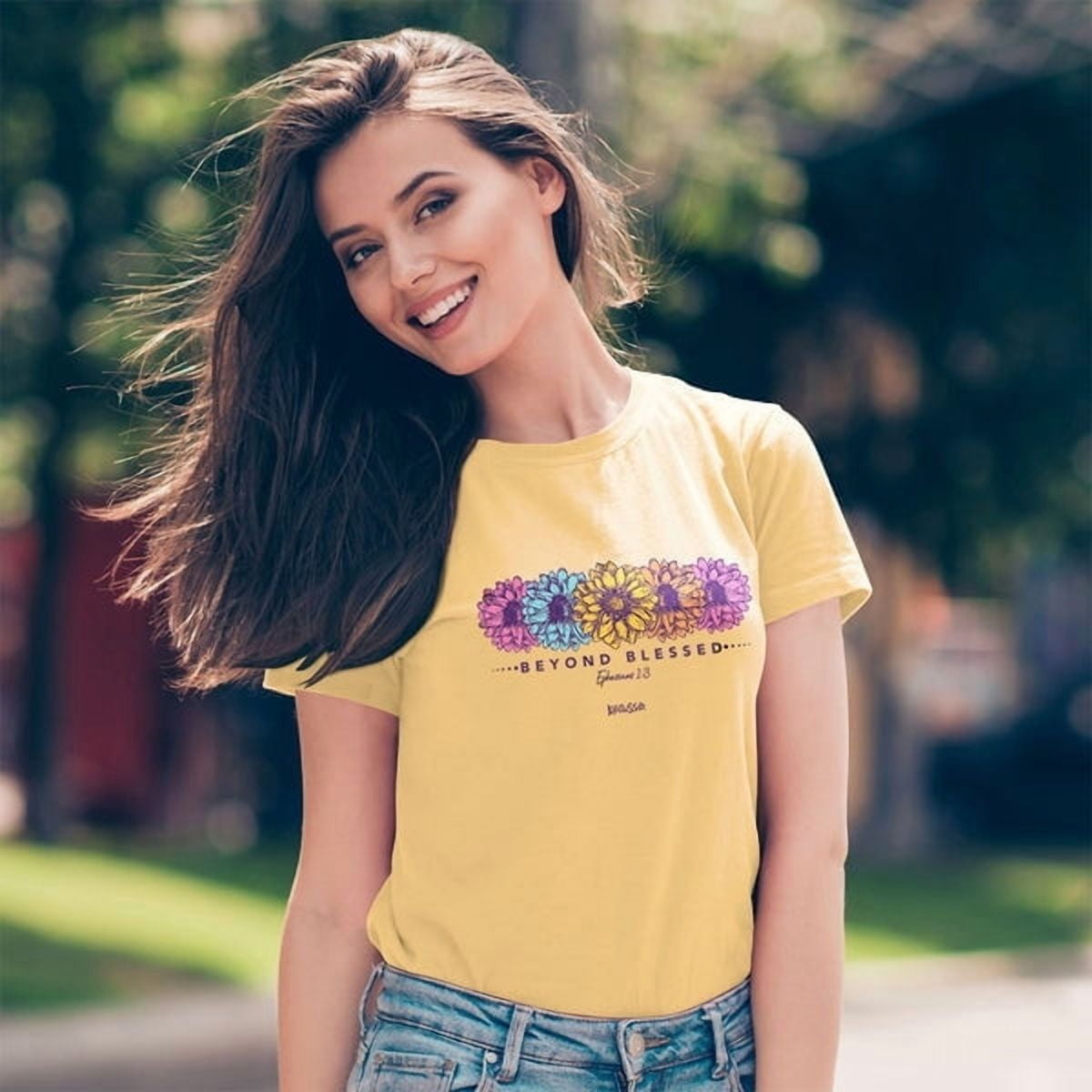 Cherished Girl Kerusso Beyond Blessed Daisies Girlie Christian Bright T ...