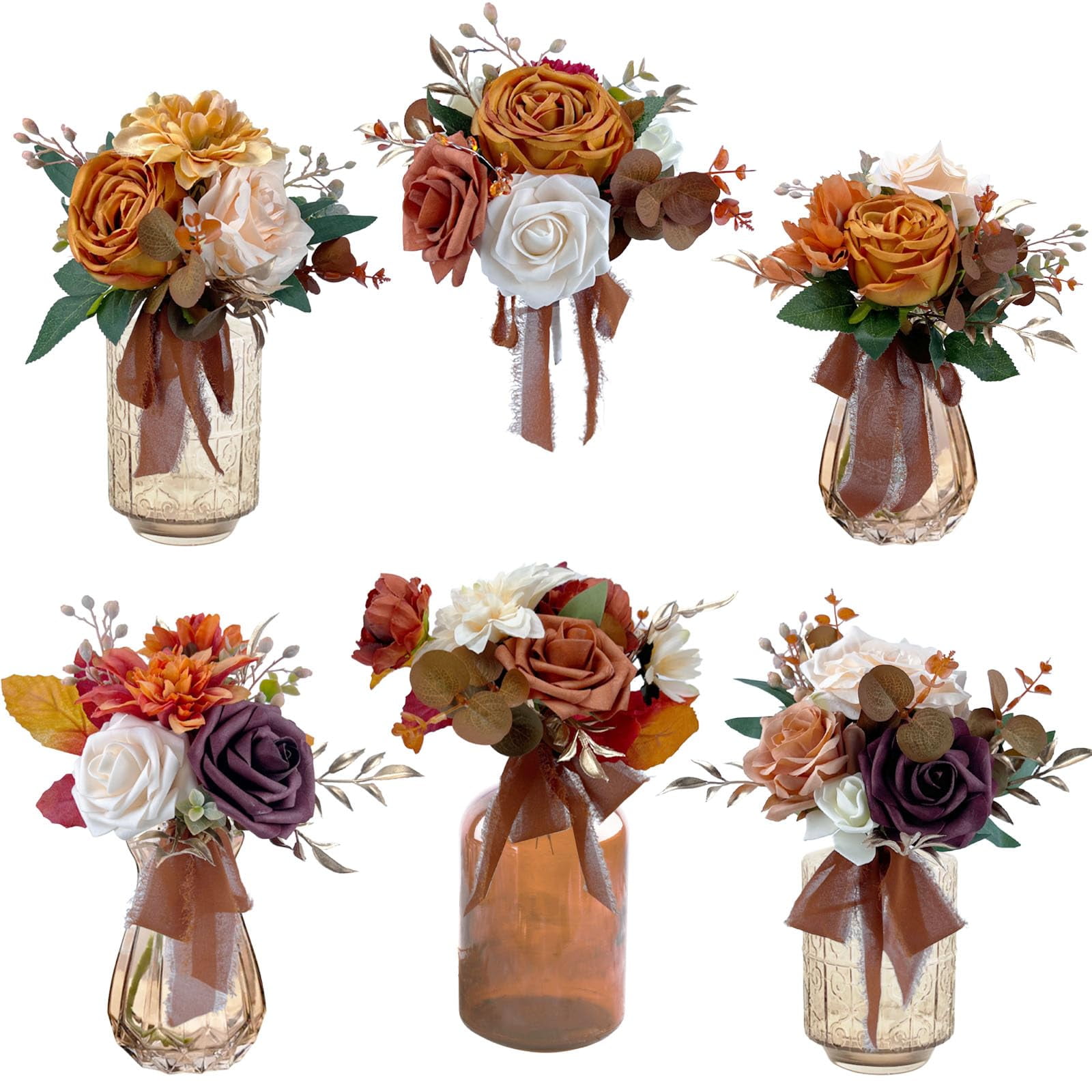 CherishedMoments Set of 6 Assorted Flower Centerpieces Mini Floral ...