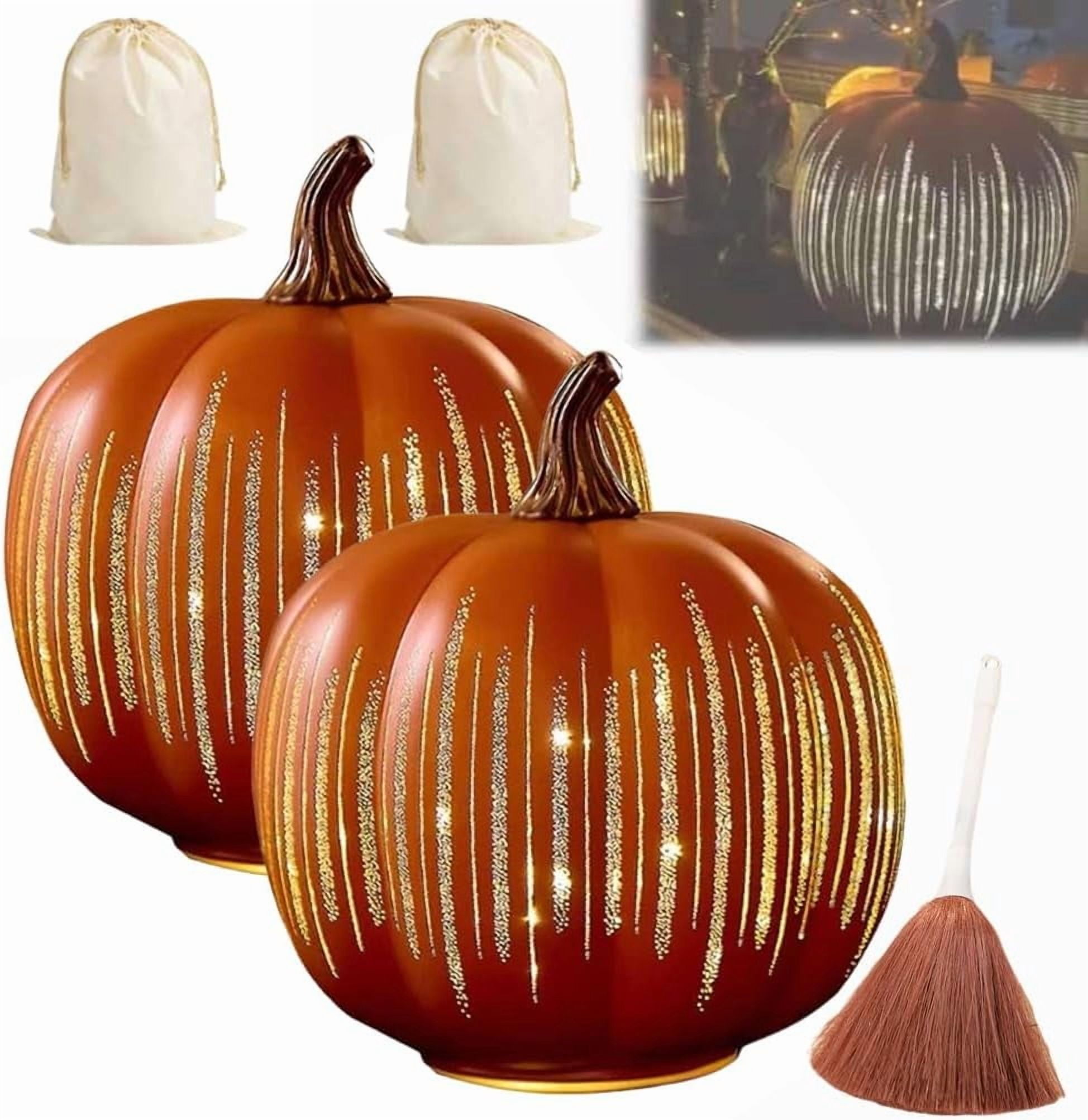 Cherishous Twinkle LED Light Pumpkins, Timer Lighted Sparkling Starry ...