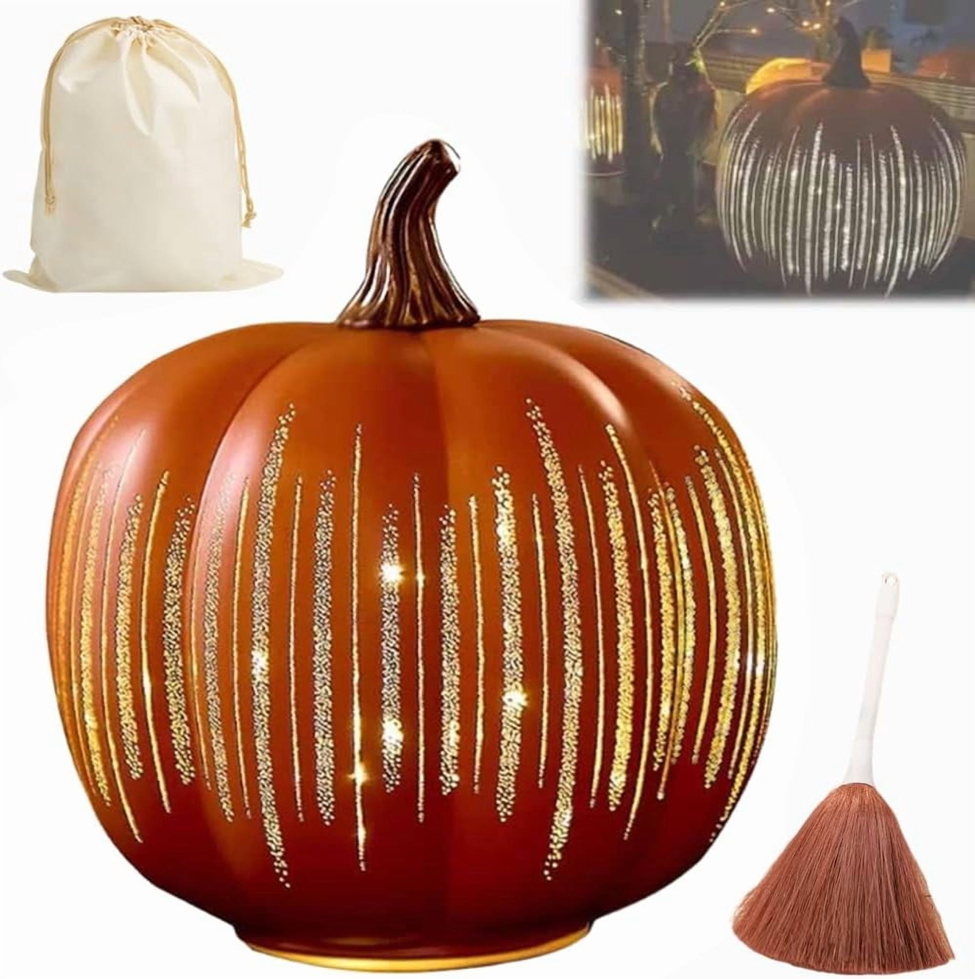 Cherishous Twinkle LED Light Pumpkins, Timer Lighted Sparkling Starry ...