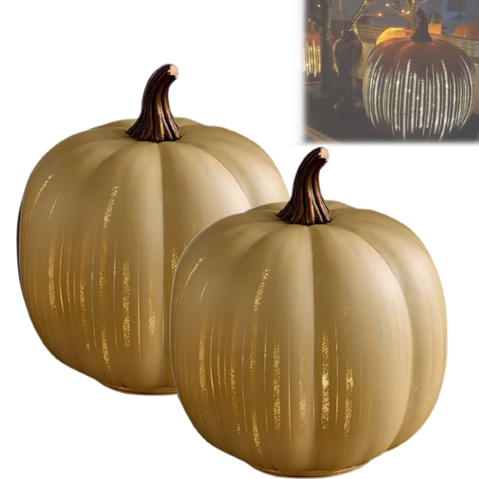 Cherishous Twinkle LED Light Pumpkins, Timer Lighted Sparkling Starry ...
