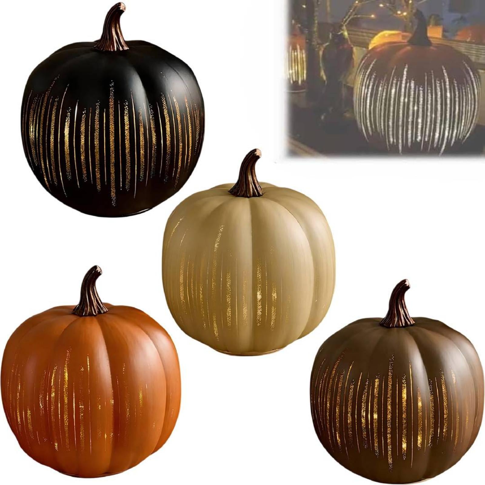 Cherishous Twinkle LED Light Pumpkins, Timer Lighted Sparkling Starry ...