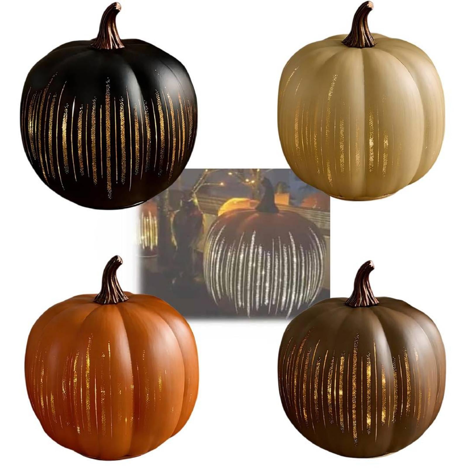Cherishous Twinkle LED Light Pumpkins, Timer Lighted Sparkling Starry ...