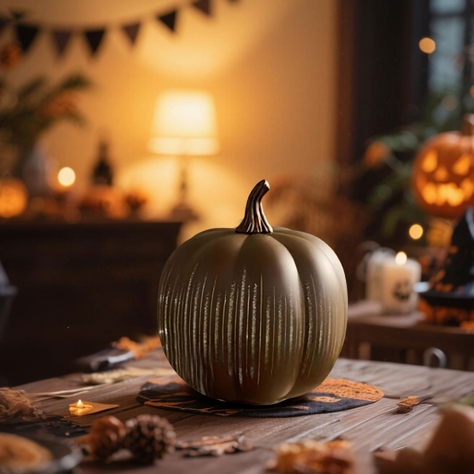 Cherishous Twinkle Light Pumpkins, Timer Lighted Sparkling Starry Night ...