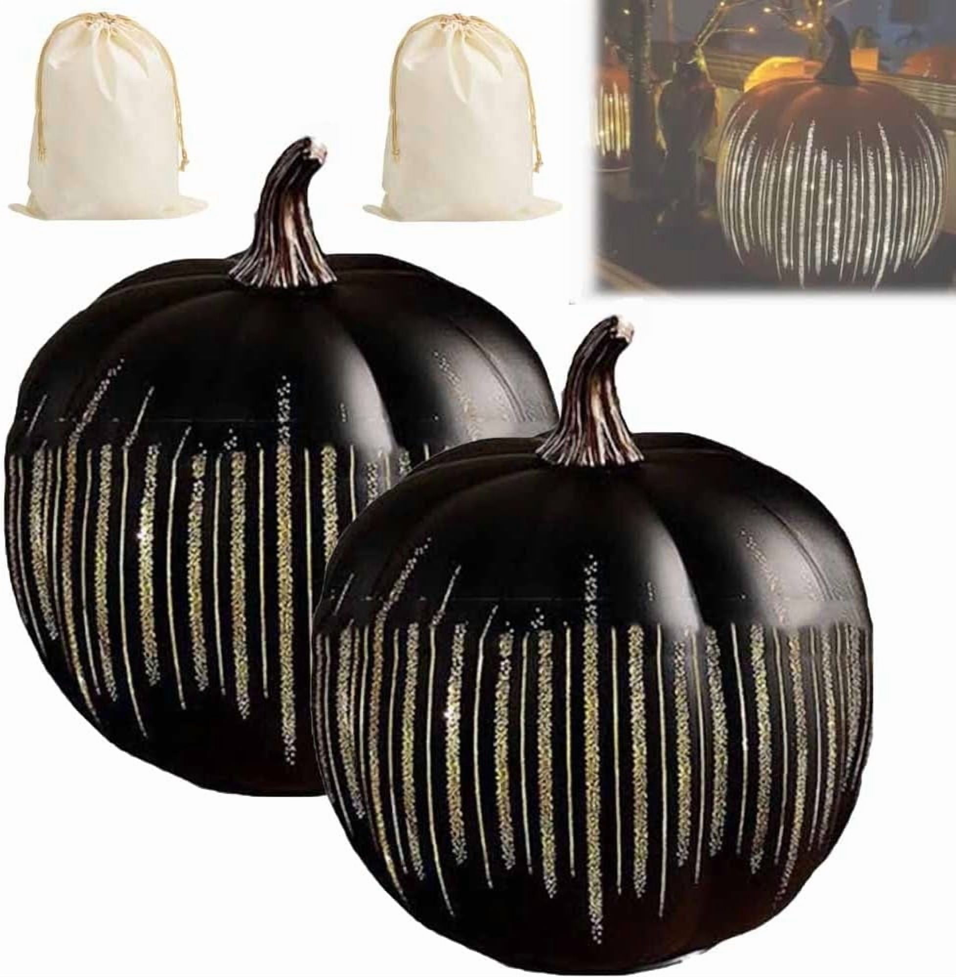 Cherishous Twinkle Light Pumpkins, Timer Lighted Sparkling Starry Night ...