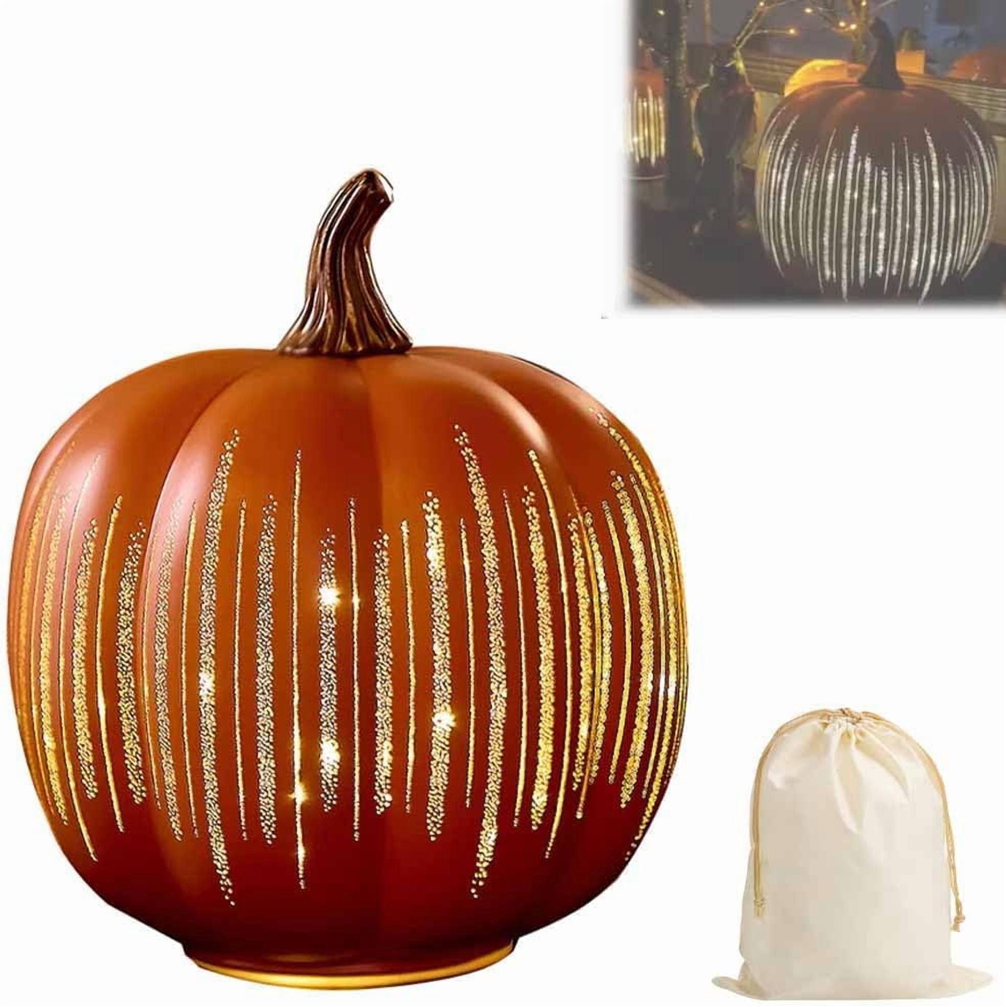 Cherishous Twinkle Light Pumpkins, Timer Lighted Sparkling Starry Night ...