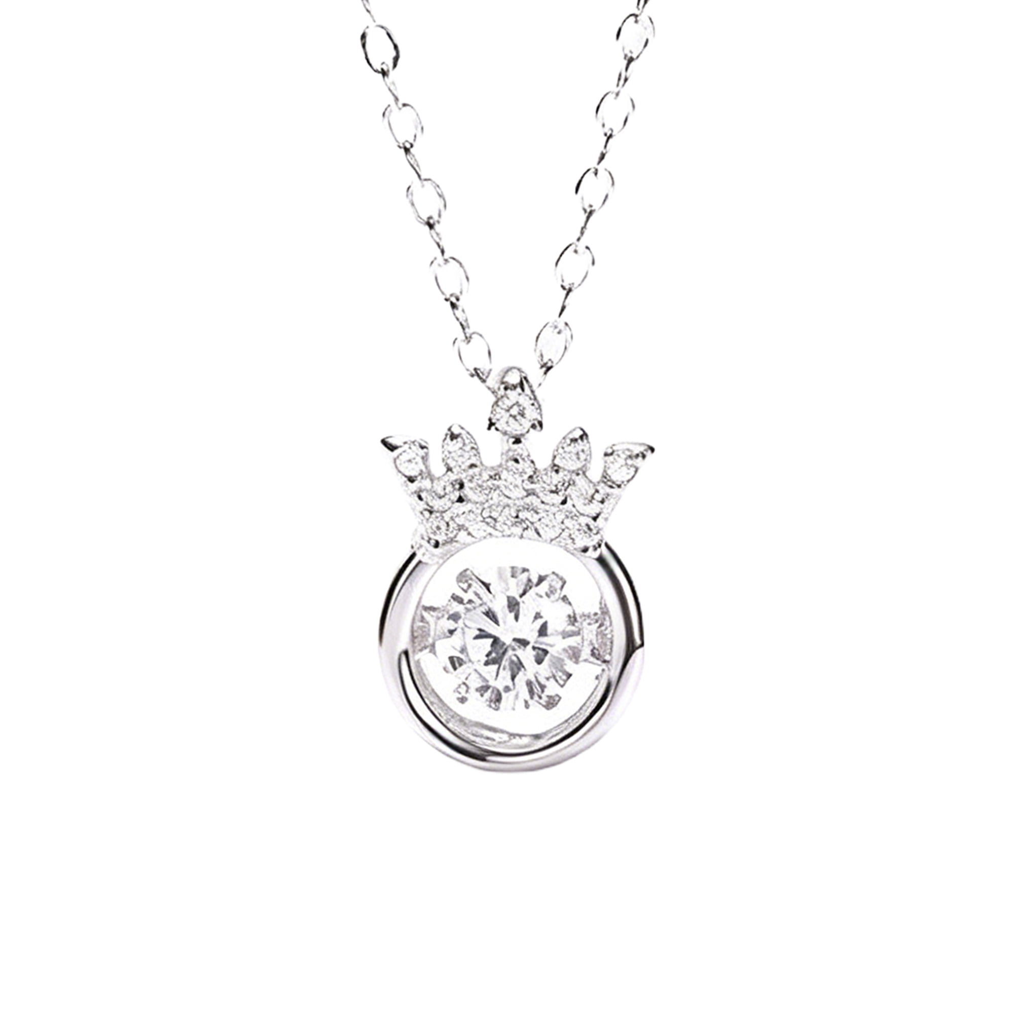 Cherishthese, Crown Necklace, Cubic Zirconia Gemstone, Chain Length 19. ...