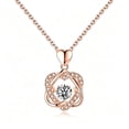 Cherishthese, Rose Gold Double Heart Necklace, Cubic Zirconia Gemstone ...