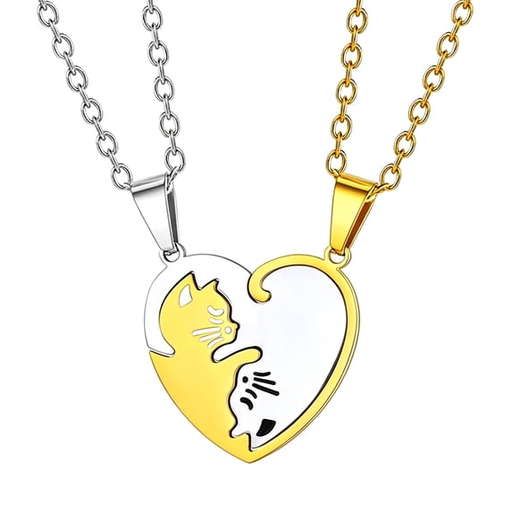 Cherishthese, A Set of Golden Stainless Steel Heart-Shaped Pendants ...