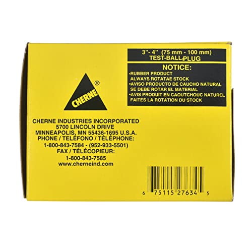 Cherne 276348 3 in-4 in. Multi-Size Test-Ball Plug, Black, 3 in. -4 ...