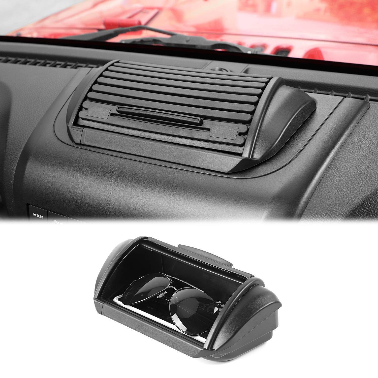 CheroCar Dashboard Storage Organizer Tray Box for Jeep Wrangler JK JKU ...