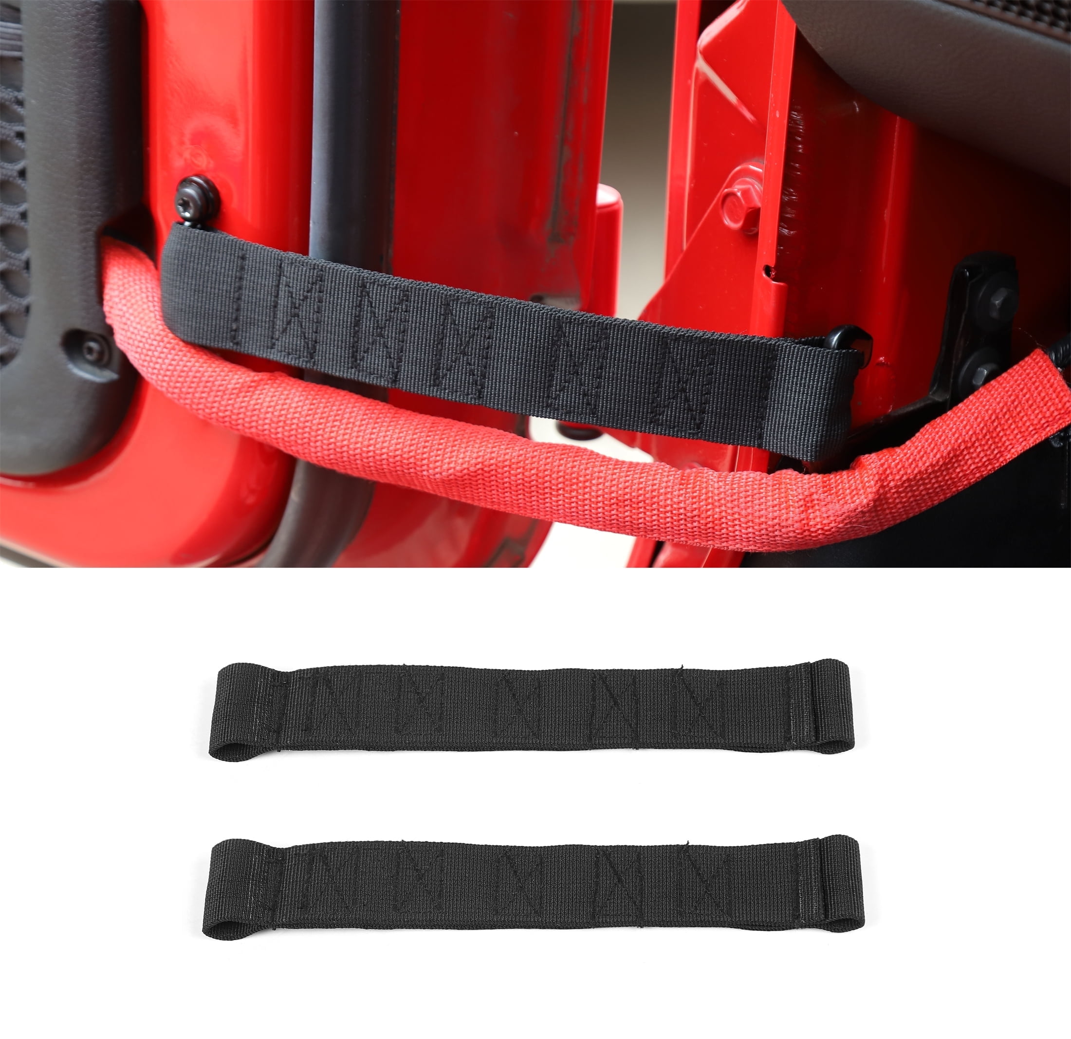 CheroCar Door Strap Heavy Duty Door Limiting Check Strap for 1995-2017 Jeep Wrangler CJ YJ TJ JK ...