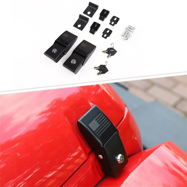CheroCar Car Hood Latches Locking Catch Kit with Keys for Jeep Wrangler ...